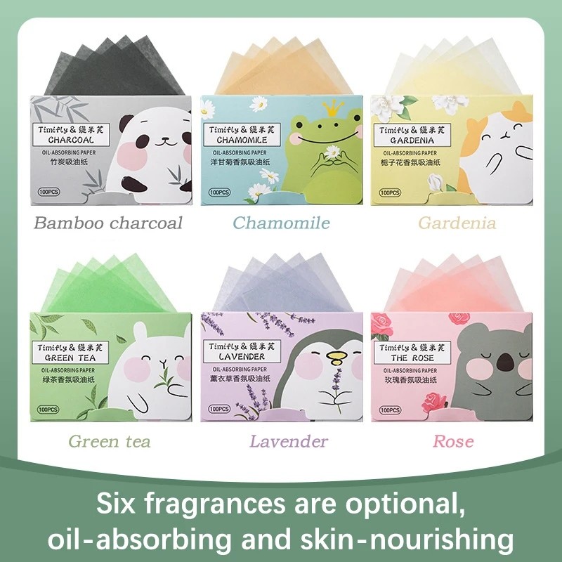 100sheets Face Oil Absorbing Paper Anti-Grease Paper Facial Absorbent ...