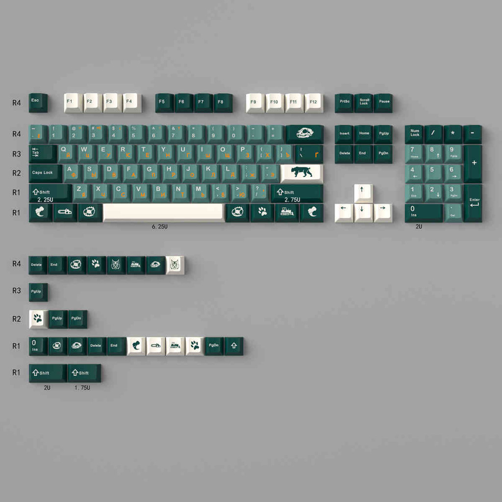 GMK Silent Forest Keycaps Green 1.7mm Thickness PBT cherry Profile ...