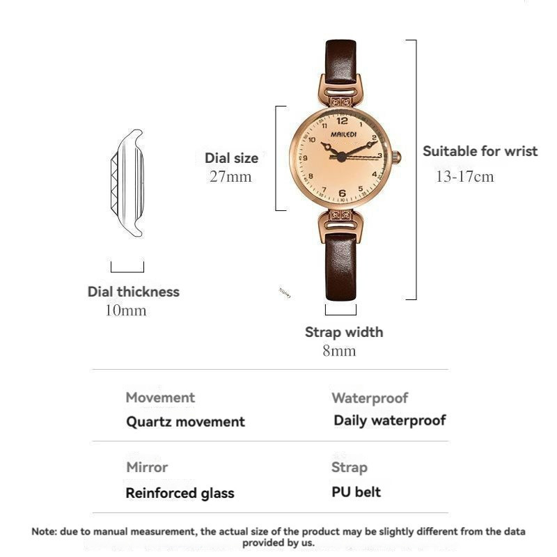 Kegllect Ladies Classic Pointer Quartz Watch Women Vintage Small Dial Watches PU Leather Strap ...