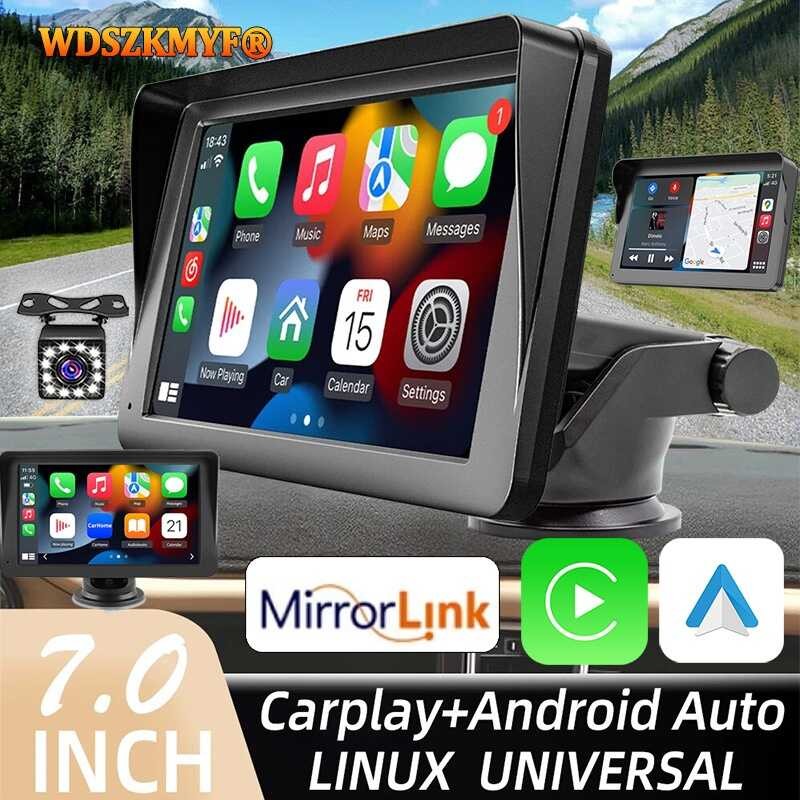 7Inch Portable Car Monitor Touch Screen Wireless Carplay Android Auto ...