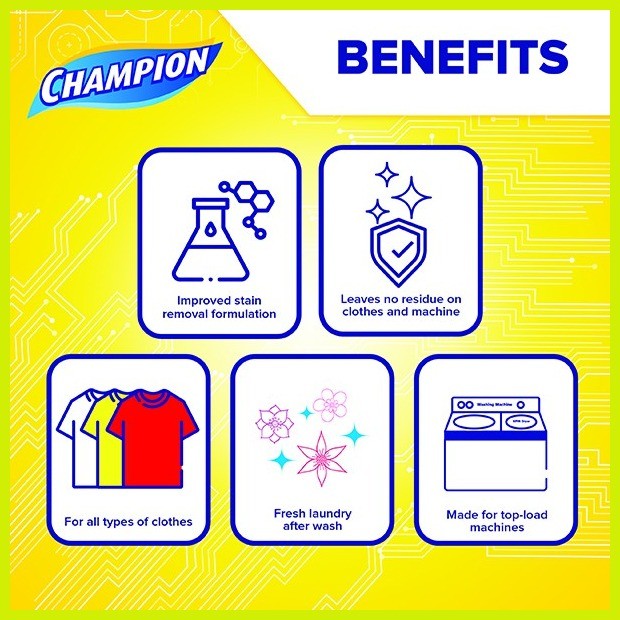 Champion Liquid Detergent High Foam Top Load 1L SUP | Shopee Philippines