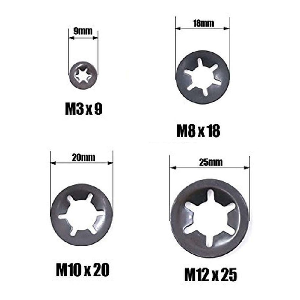 [GTH] Push On Locking Washers Starlock Clips Kit Fastener Retainer For ...
