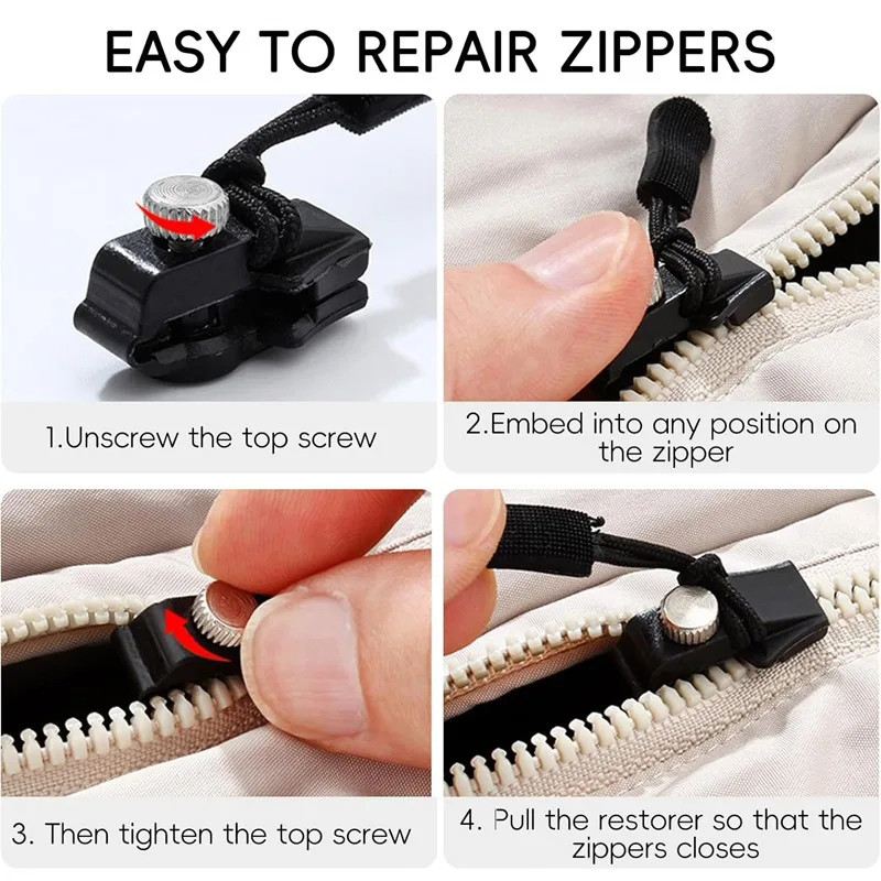 Universal Screw Zipper Head/Quick Instant Detachable Free-sewing Zipper ...