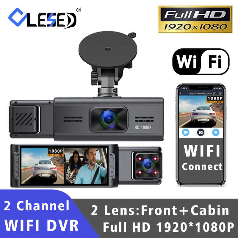 WiFi Dual Lens Car DVR Two Dash Cam Cabin Vehicle Interior Camera DVRS ...