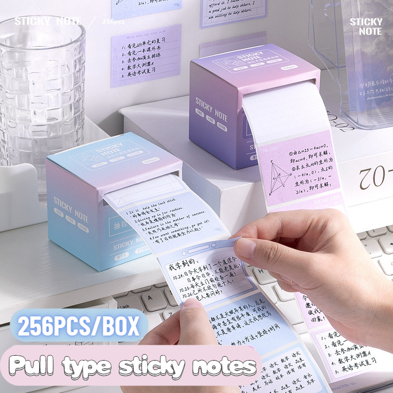 256PCS Pull Type Sticky Notes Tearable Bookmark Memo Pad Index Labels ...