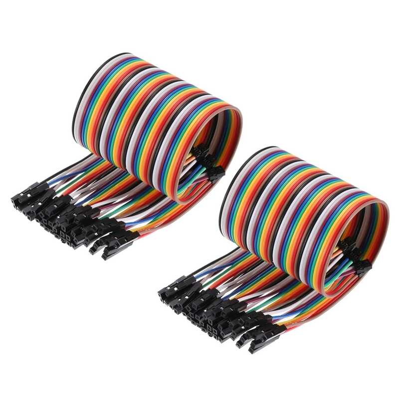 Cable u 2Pcs 2.25mm 2mm Pitch 40 Pin to Female Rainbow IDC Flat Ribbon ...