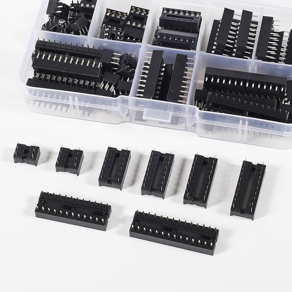 [COD0725] 66PCS 2.54 mm Pitch DIP IC Sockets Adaptor Assortment Kit for ...