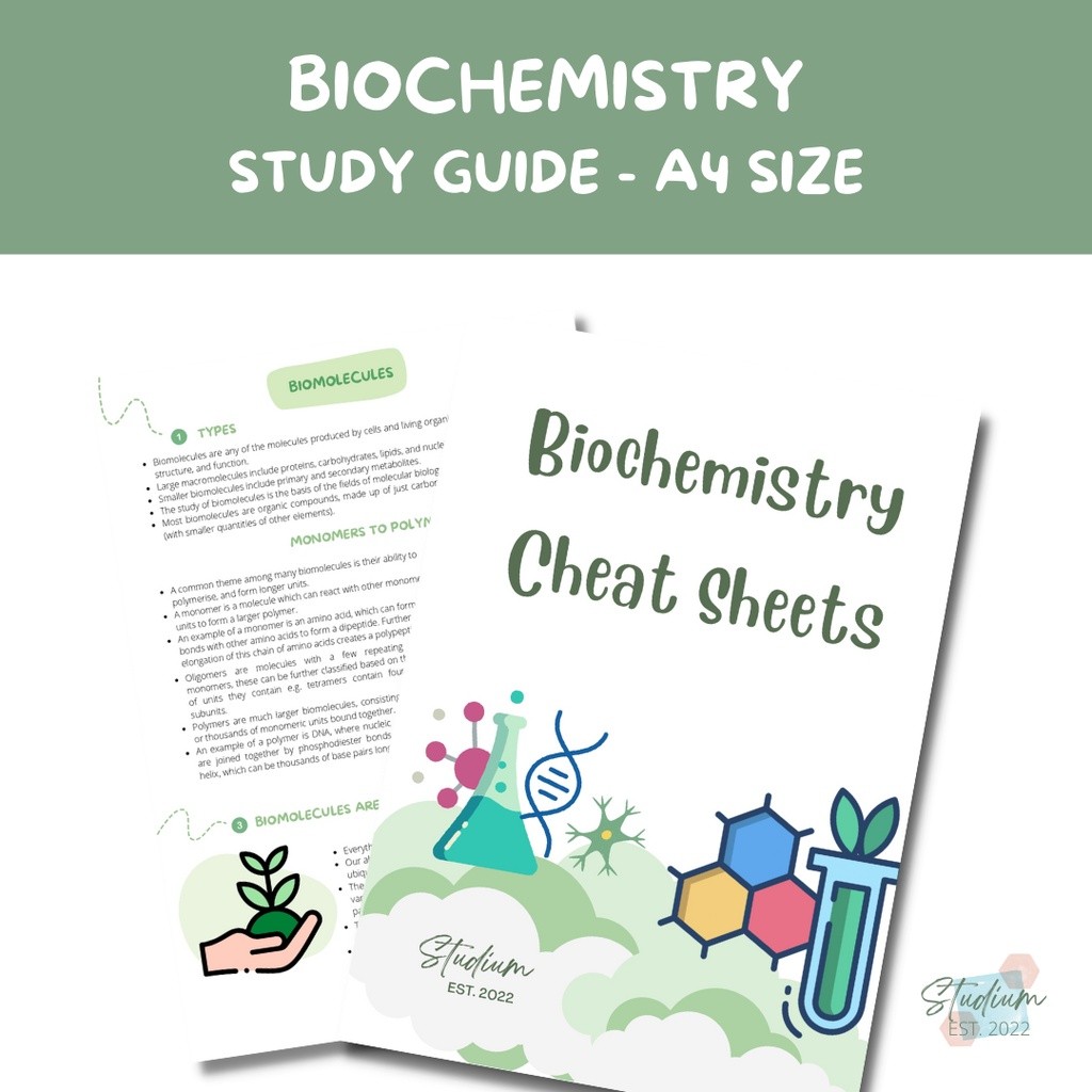 Biochemistry Cheat Sheets Pharmacy Reviewer, Nursing Reviewer, Medicine ...