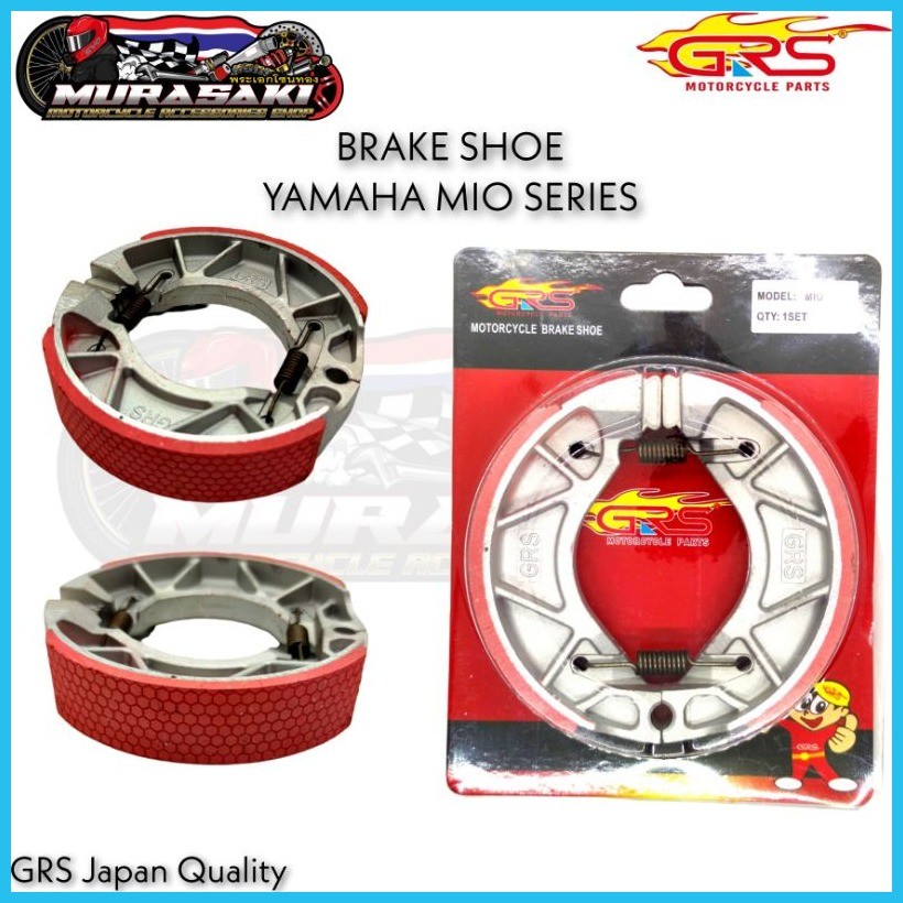 ♈ GRS Brake Shoe ( RED ) RUBBERIZED BRAKE SHOE MIO / SKYDRIVE FI / XRM ...