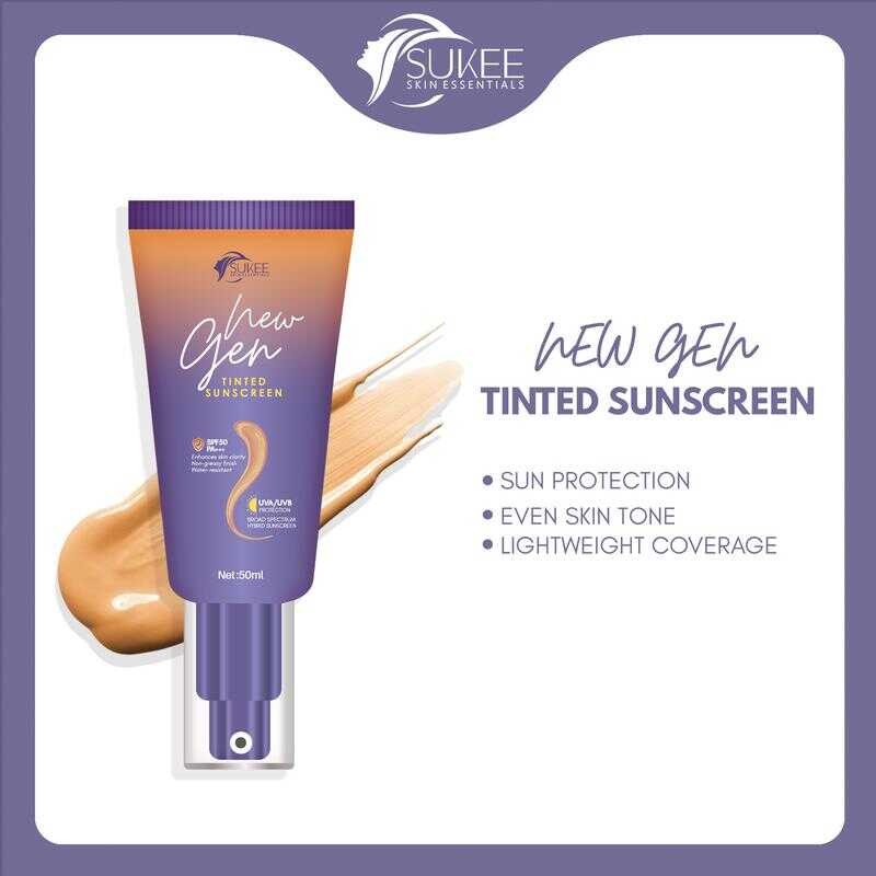 Sukee Newgen Tinted Sunscreen Spf50 Pa+++ Uva/Uvb Protection [Fda ...