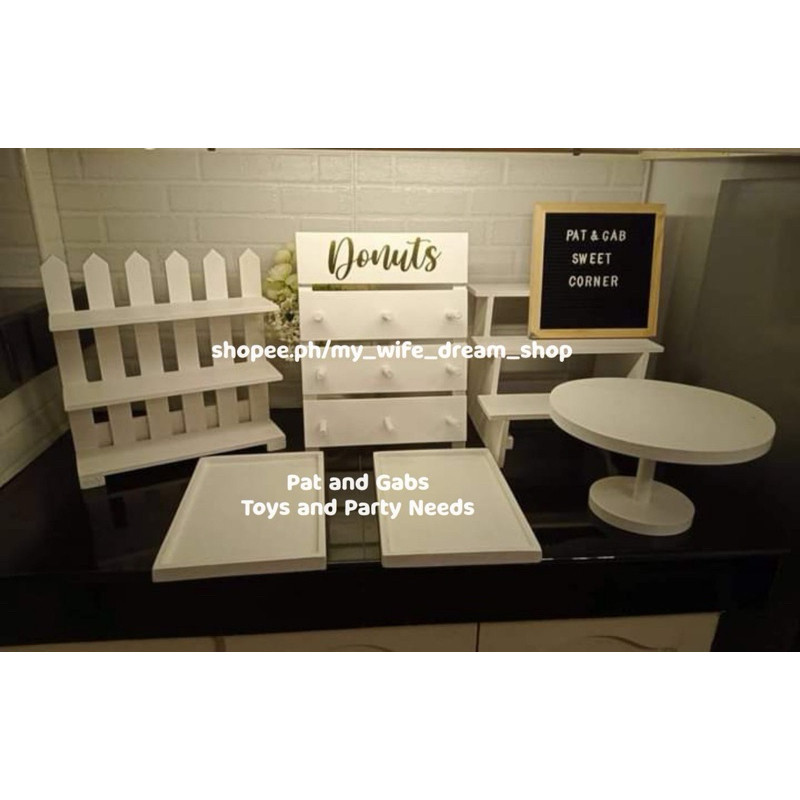 Classic White Set ( 6pcs ) Sweet Corner/Dessert Buffet Equipment ...