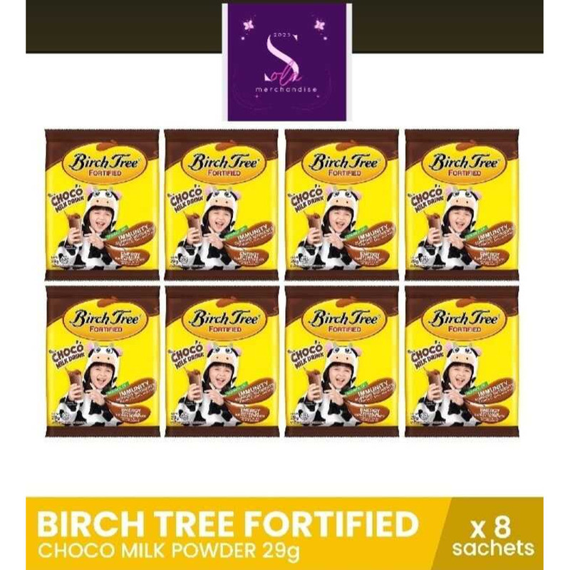 BIRCH TREE Fortified Choco Milk Powder 29G X 8 Sachets, Children's Milk ...