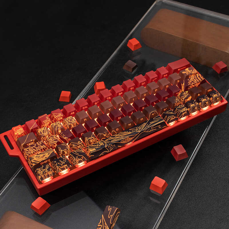Wooting Ukiyo-e Red/White/Blue Side-Through Keycap PBT Two-Color ...