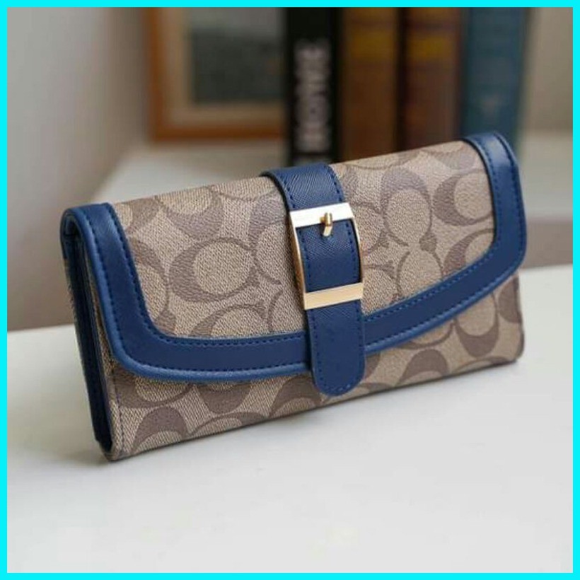 Coach tri-fold long wallet good quality with box | Shopee Philippines