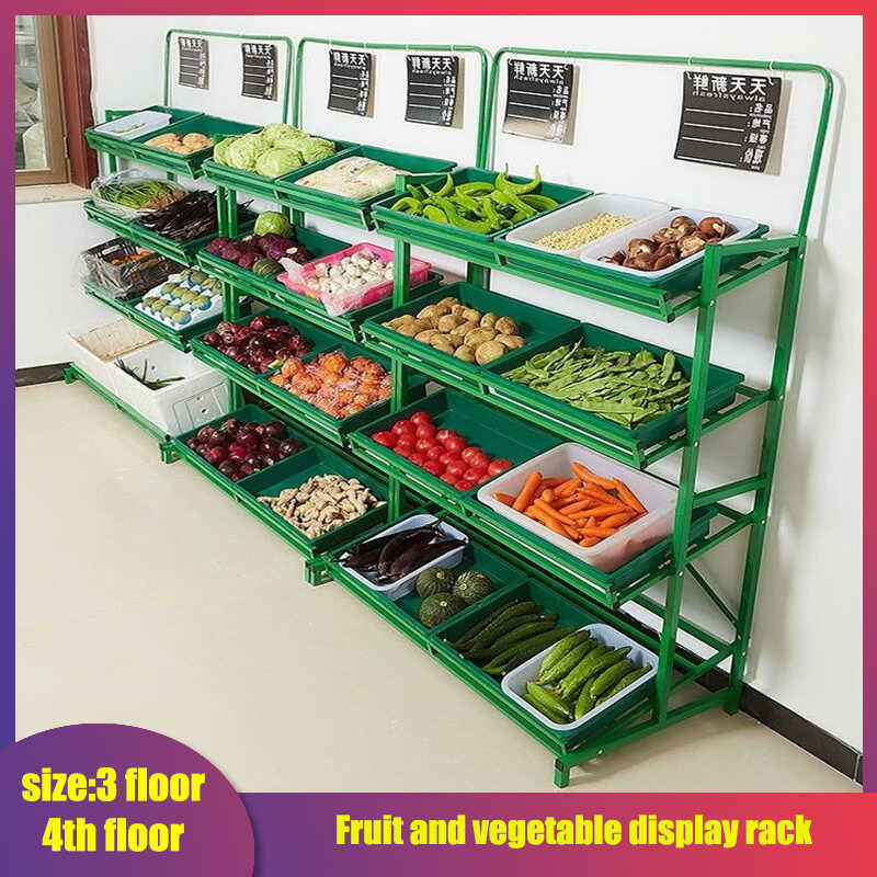 Ang supermarket tindahan ng prutas shees gulay at snack multi-layer display racks 3-4 layer shee ...