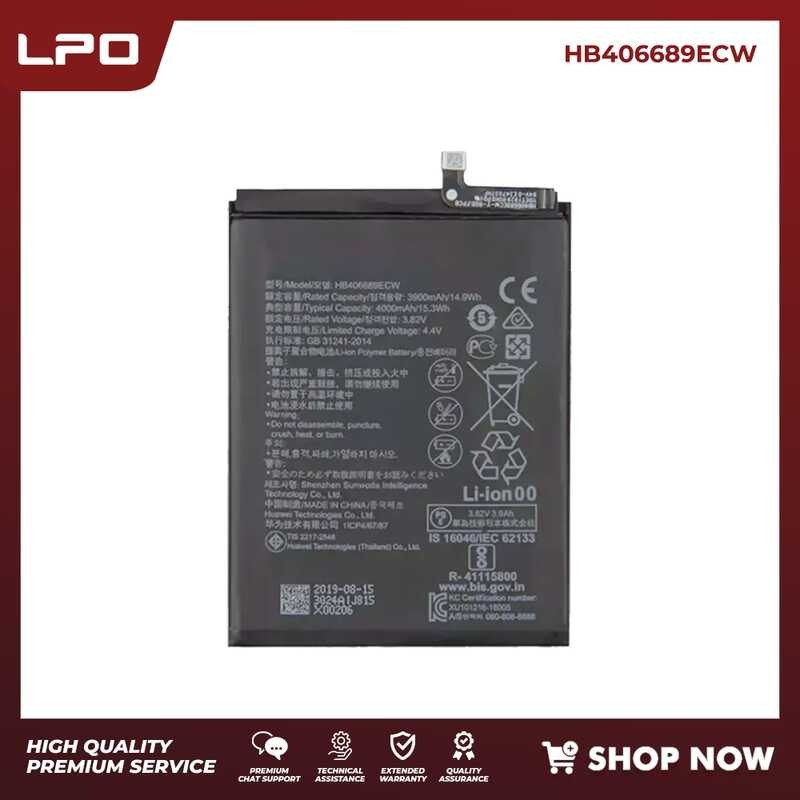 LPO Cell Battery - HB406689ECW 3.82V 15.3Wh 4000mAh Compatible with ...