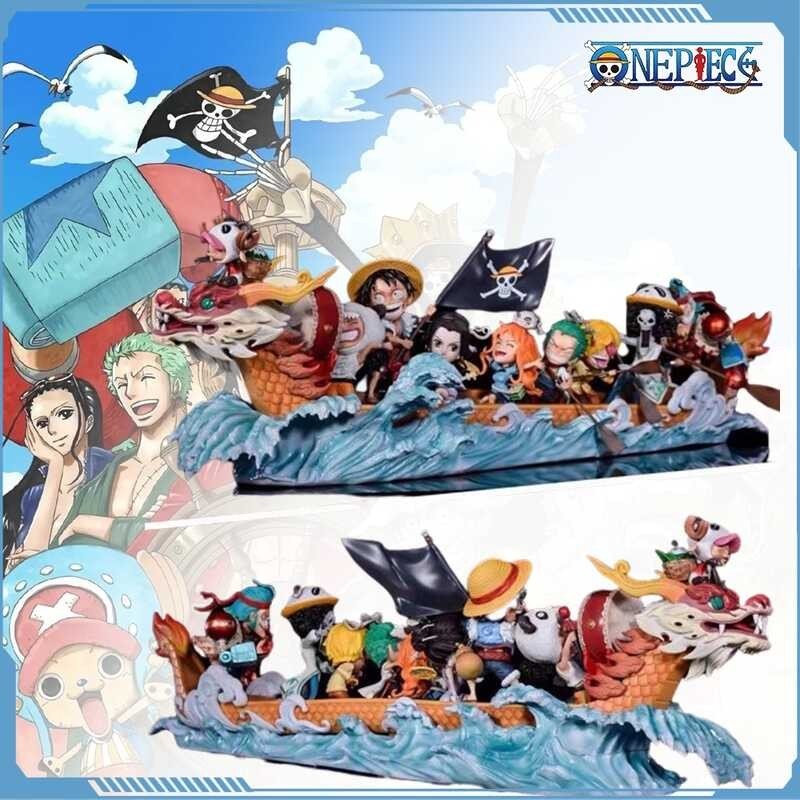 Isang Piece Dragon Boat Team Anime Luffy Action Figure 15cm Pvc Gk ...