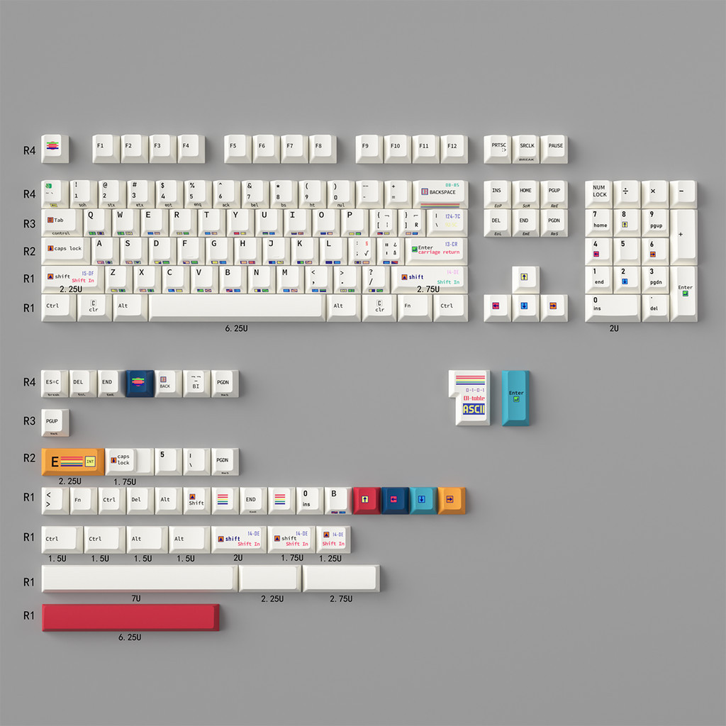 C64 Resin R2 Keycaps 147 Keys BOW colorful PBT cherry profile Keycaps ...