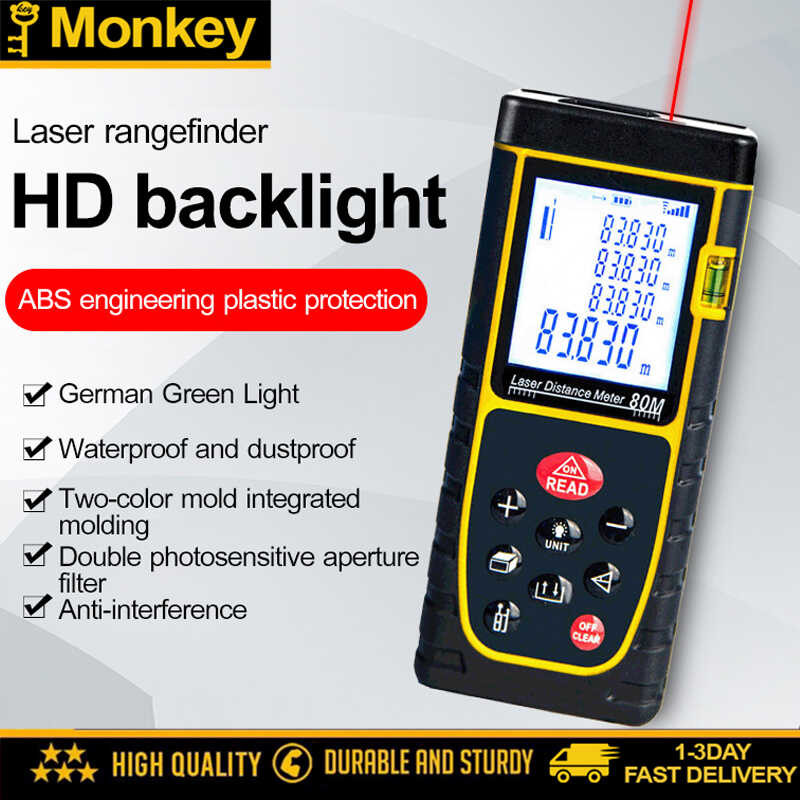 40M Monkey Rangefinder Digital Meter Laser Range Finder Tape Distance ...