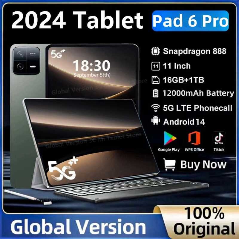 4 2024 Orihinal Na Pandaigdigang Bersyon Pad 6 Pro Tablet Android 14 ...