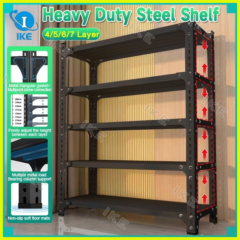 ¤ 5/6/7 Layer 200*200 Metal Rack Steel Shelf Rack Boltless Rack Heavy ...