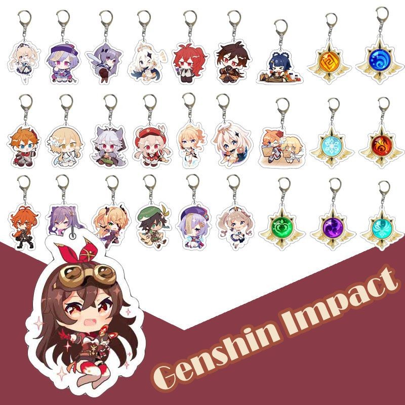 Cartoon Keychain Genshin ImpactKey Chain Acrylic Key Chain Venti Klee ...