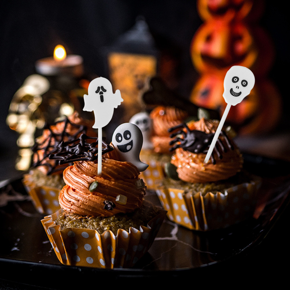 50 Pcs Halloween Party Dining Table Decorative Cartoon Fruits Fork ...