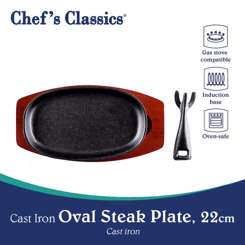 Classics Chef's Cast Iron Oval Steak Plate, 22Cm | Shopee Philippines