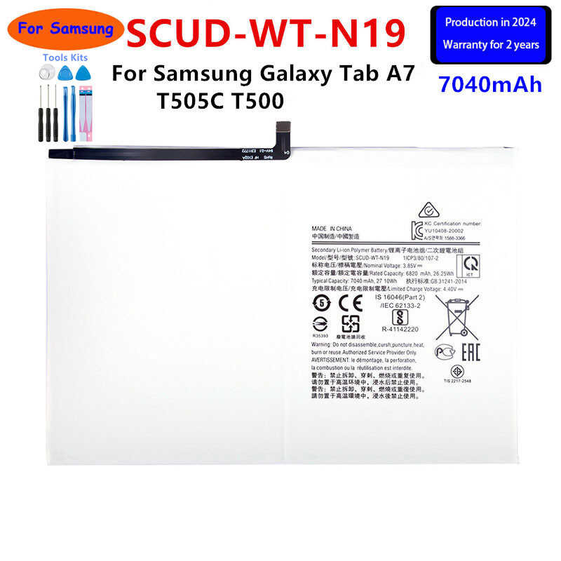 2024 Years Brand New Scud-Wt-N19 7040Mah Replacement Battery For Samsung Galaxy Tab A7 T505c T ...