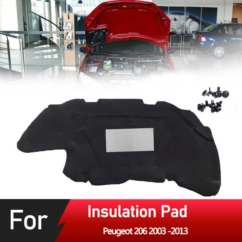 Front Engine Hood Insulation Pad Heat Sound Cotton Soundproof Mat Cover ...