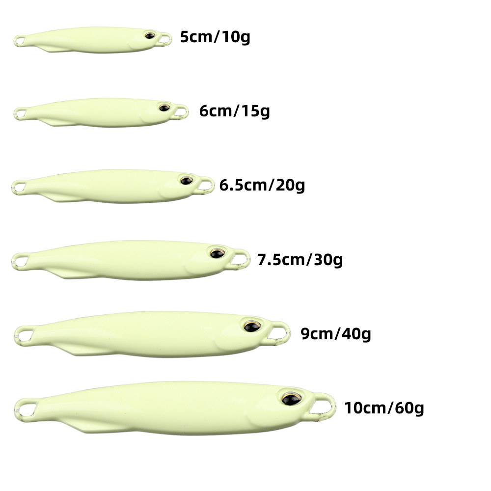 10g/15g/20g/30g/40g/60g Fishing Luminous Metal Jig Fishing Lure Baits ...