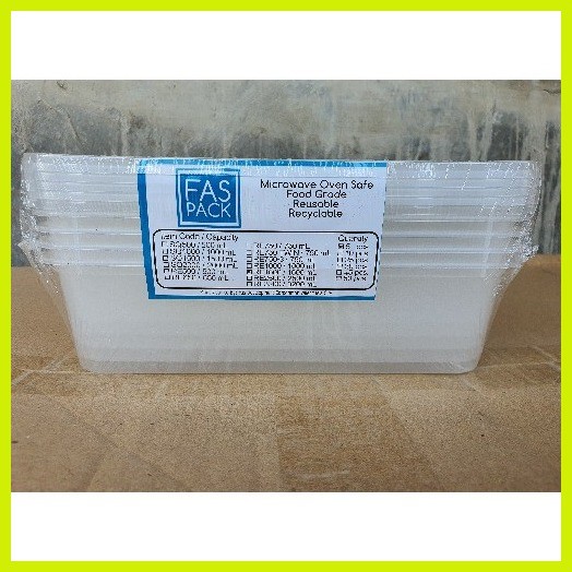 Fas Pack Microwavable Container RE1600 (5pcs) | Shopee Philippines