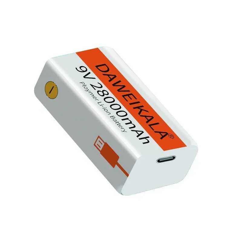 9V Battery 2024 28000Mah Li-Ion Rechargeable Battery Type-C Battery 9V ...