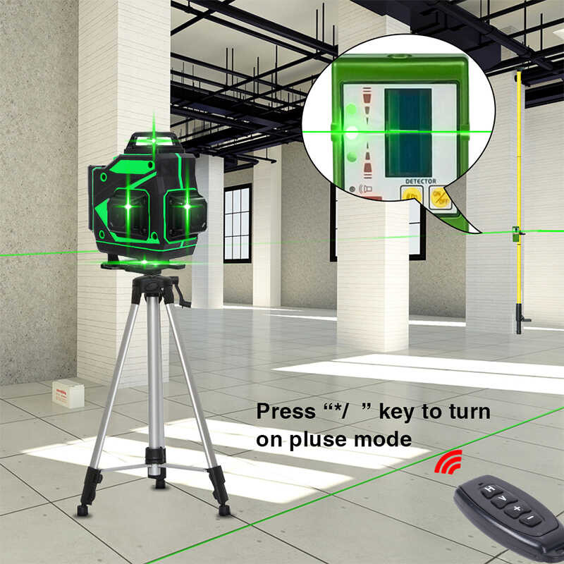 16 Laser 4D 360 Level Instrument Tools Vertical Horizontal es With Self ...