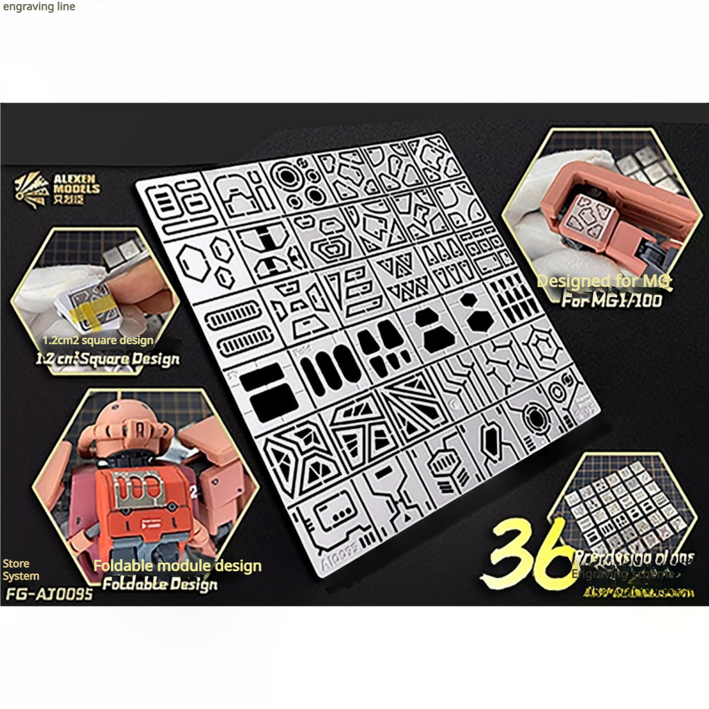 Alexen Models AJ0094 AJ0095 Scribing Ruler Model Tool for Engraving ...
