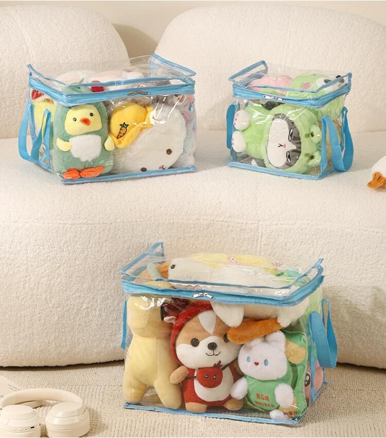 PVC Plush Toy Storage Bag Large Capacity Children's Toy Organizer Box ...