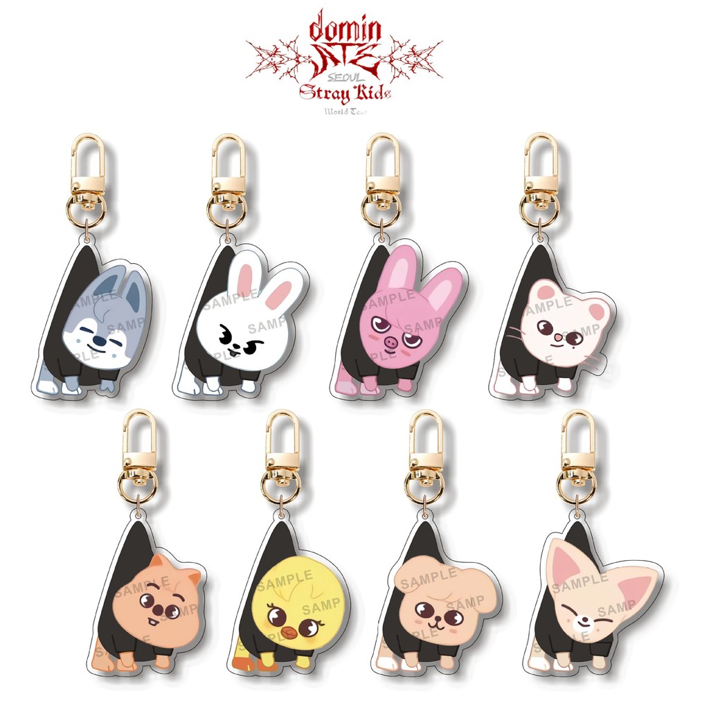 Kpop Stray Kids Acrylic Bag Keychain Skzoo Cartoon Key Ring Accessories ...