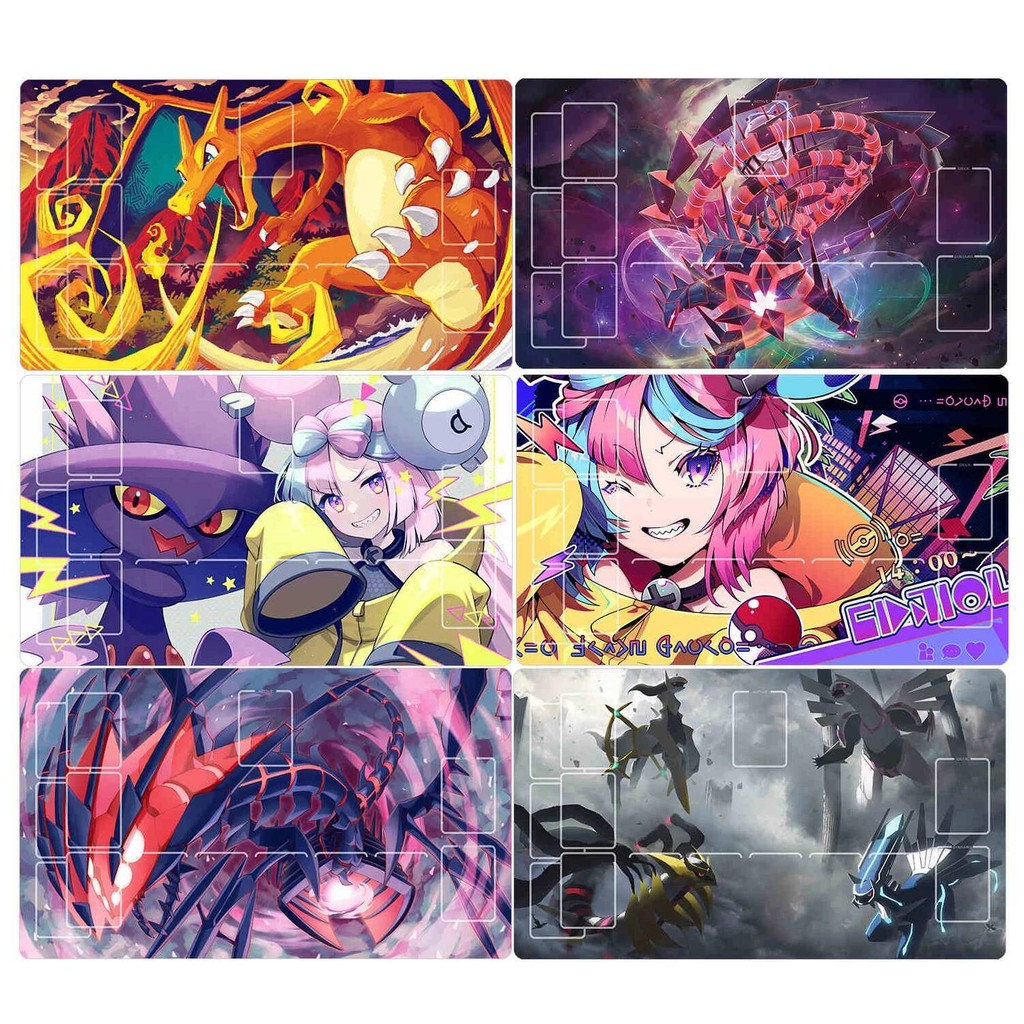 600X350X2Mm Ptcg Trainer Iono Card Battle Table Mat Charizard Single ...