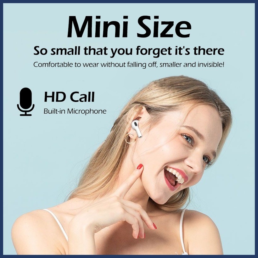 ¤ Pro4 Smart Touch Wireless Earphones With Mic Headset Bluetooth HIFI Stereo Bluetooth Earphones ...