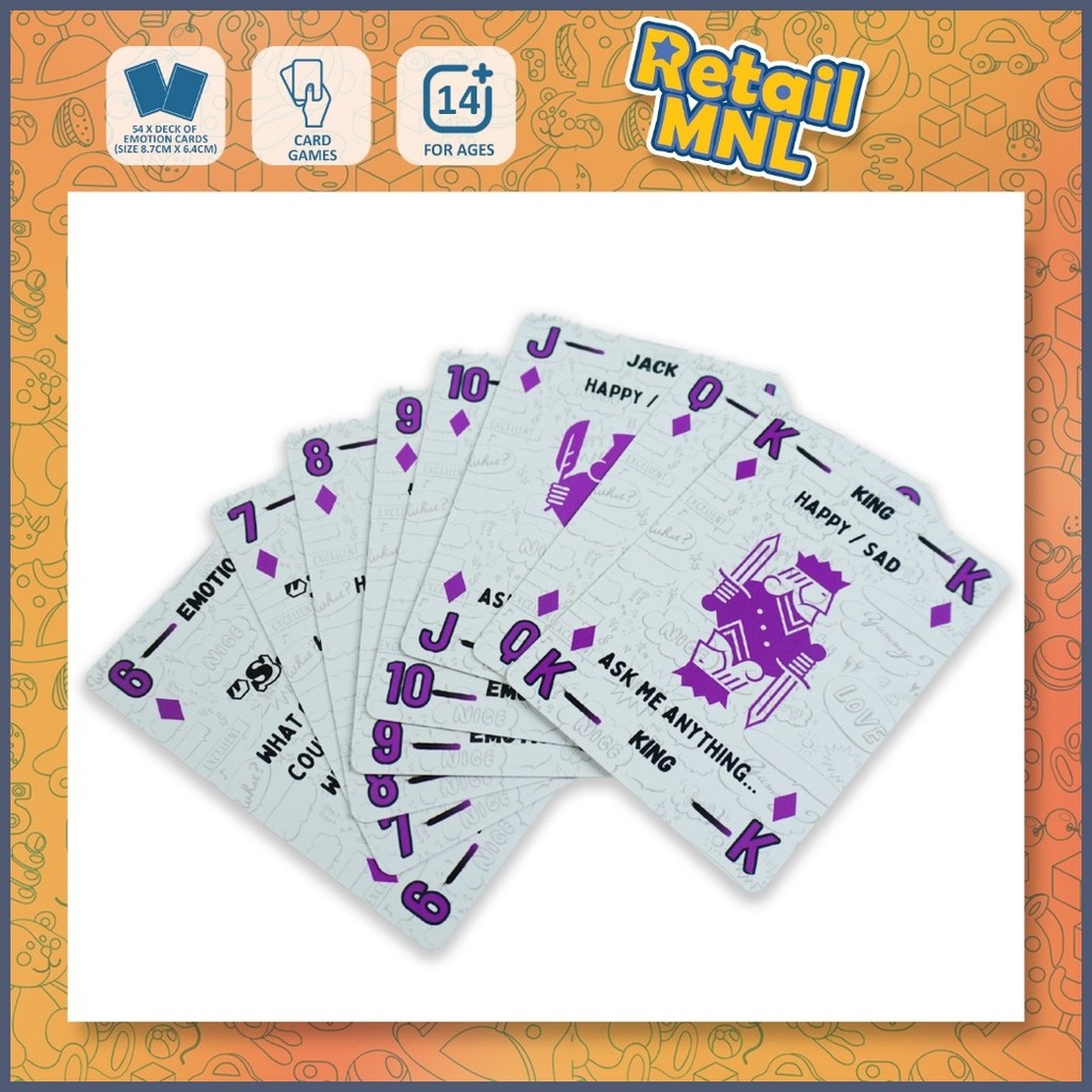🟧 ☁ Retailmnl Deck of Emotions Pack of 54 Including Question Card Game ...