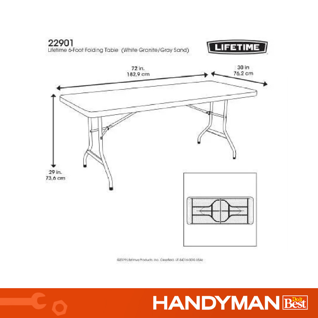 Lifetime Light Commercial Folding Table 6Ft, White (2924) | Shopee ...
