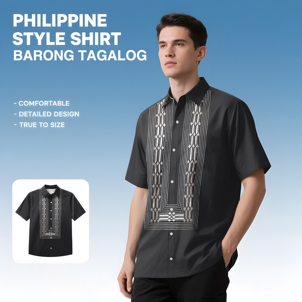 2025 Barong Tagalog for Men Modern Ethnic Traditional Pattern ...