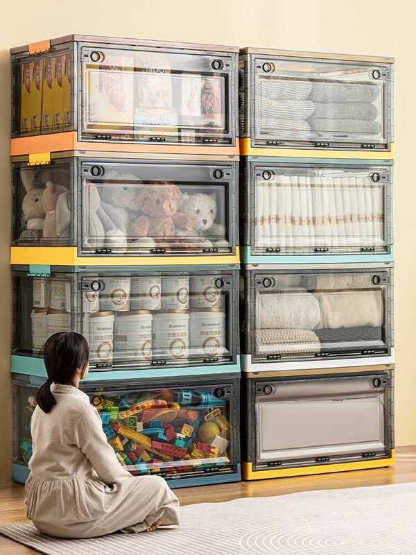 LY Clothing Storage Box Home Foldable Clothes Storage Organizer Plastic ...