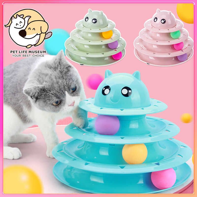 Pets Interactive Toys Cats Turntable Pet Intellectual Track Tower Funny ...