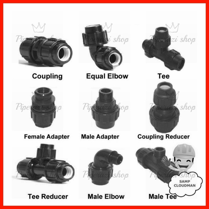 ∥ ┳ PE Compression Fittings Black Coupling (1/2 to 1") | Shopee Philippines