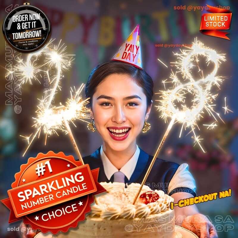 Sparkling Number Sparklers Birthday Cake Candle Light For Debut 18 ...