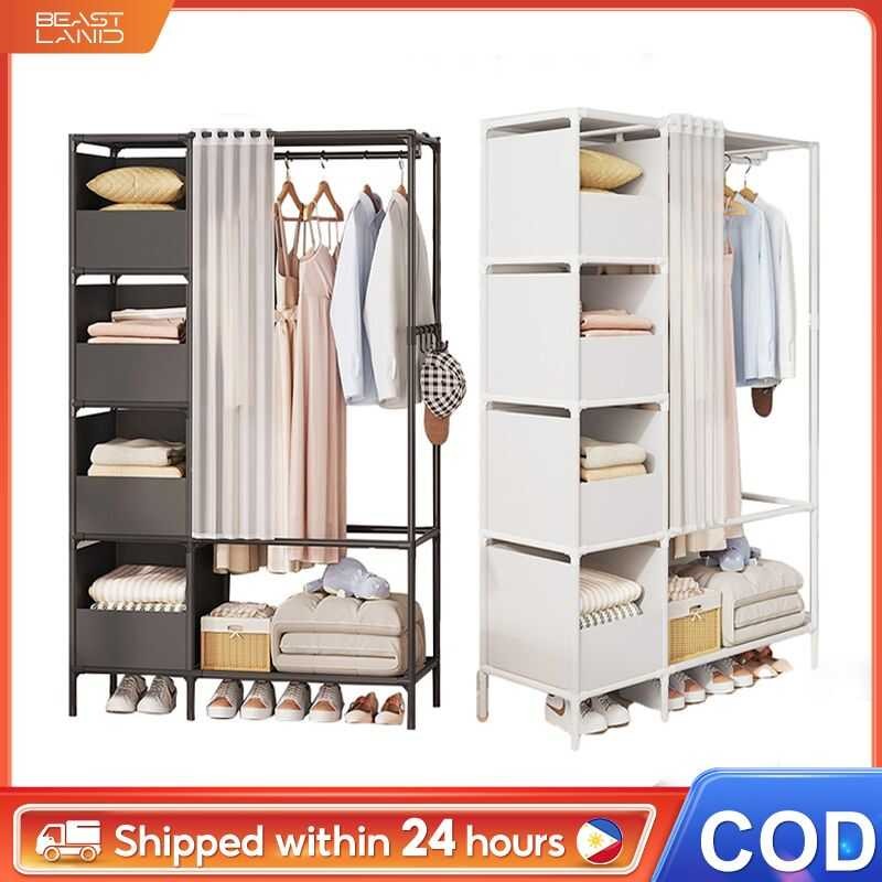 Dust Proof Wardrobe With Curtain Drying For Indoor Multi-Function Coat ...