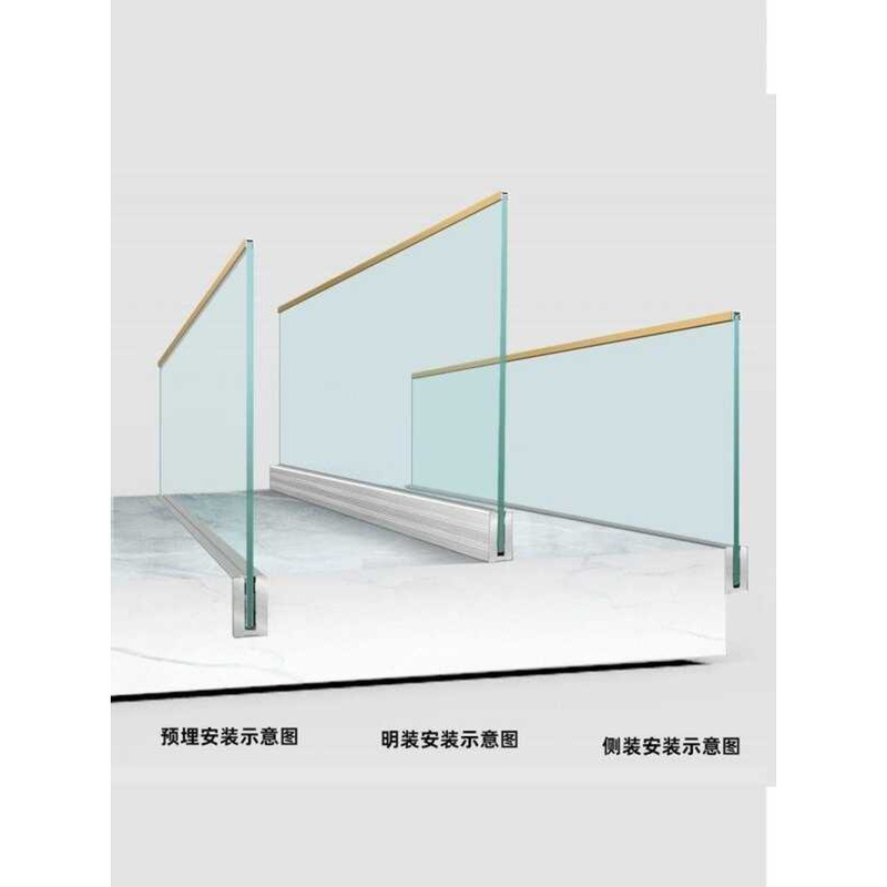 Alloy Surface-Mounted Platform Frameless Handrail Track Glass Railing U ...