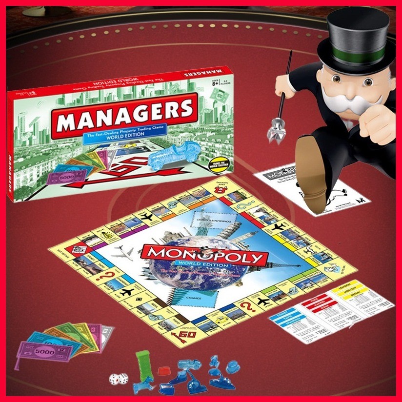 Monopoly Game Chess World Tour Game Chess and Card Genuine Full Set of ...