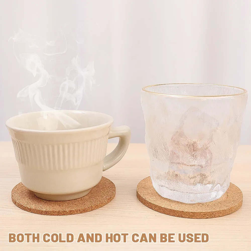 Round Square Heat Insulation Cup Mats / Tea Coffee Cork Coaster / 9cm ...